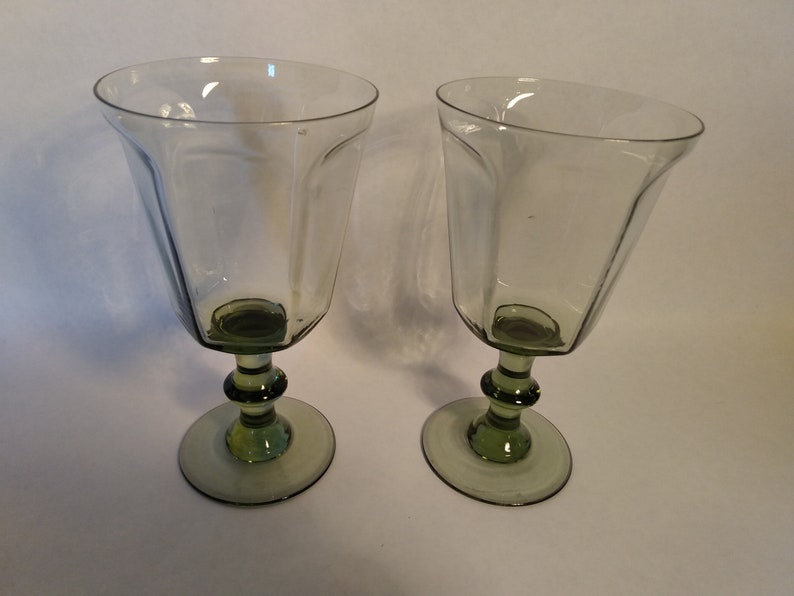 Lenox Antique Light Green Blown Glass Goblets - Etsy