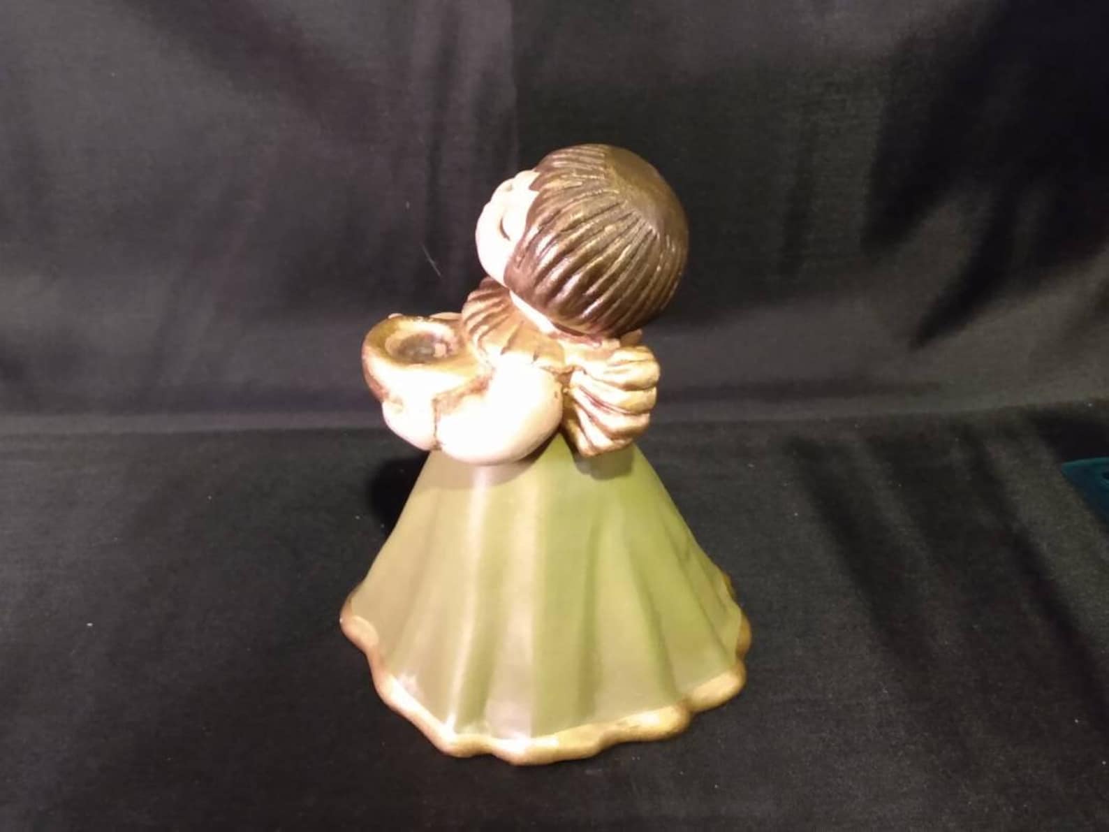 Original Bozner Engel Angel of Bozen Italian Pottery Angel Green Dress ...