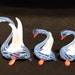 Swan Family Trio of Miniature Blown Glass Swans in Periwinkle and White ...
