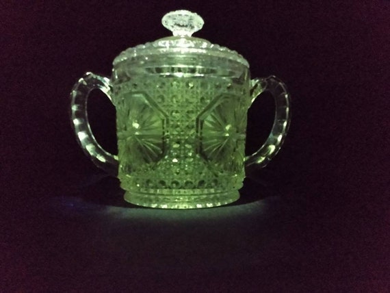 Imperial Glass Amelia Hand Cut Lidded Spooner Circa 1920 UV - Etsy