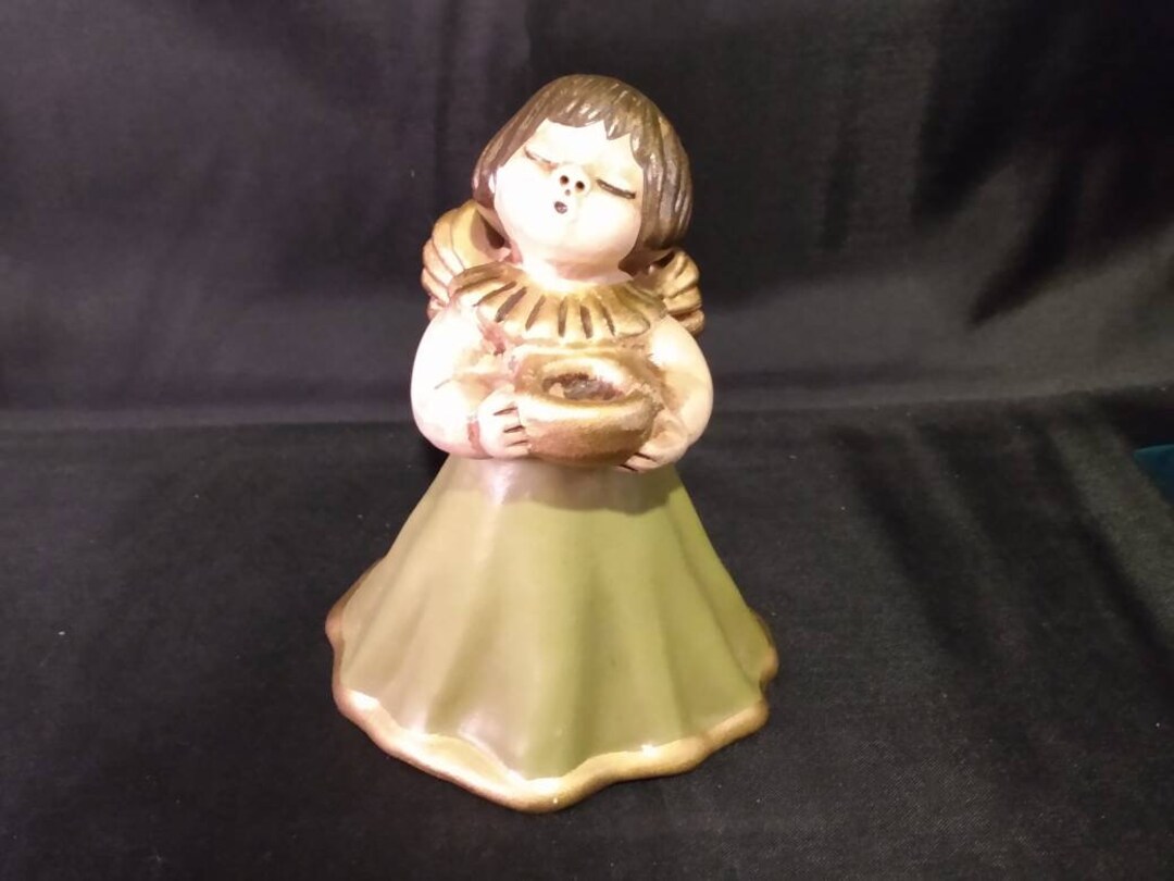Original Bozner Engel Angel of Bozen Italian Pottery Angel Green Dress ...