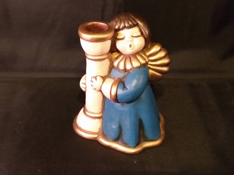 Bozner Engel Angel of Bozen Italian Pottery Angel Blue Dress Pillar ...