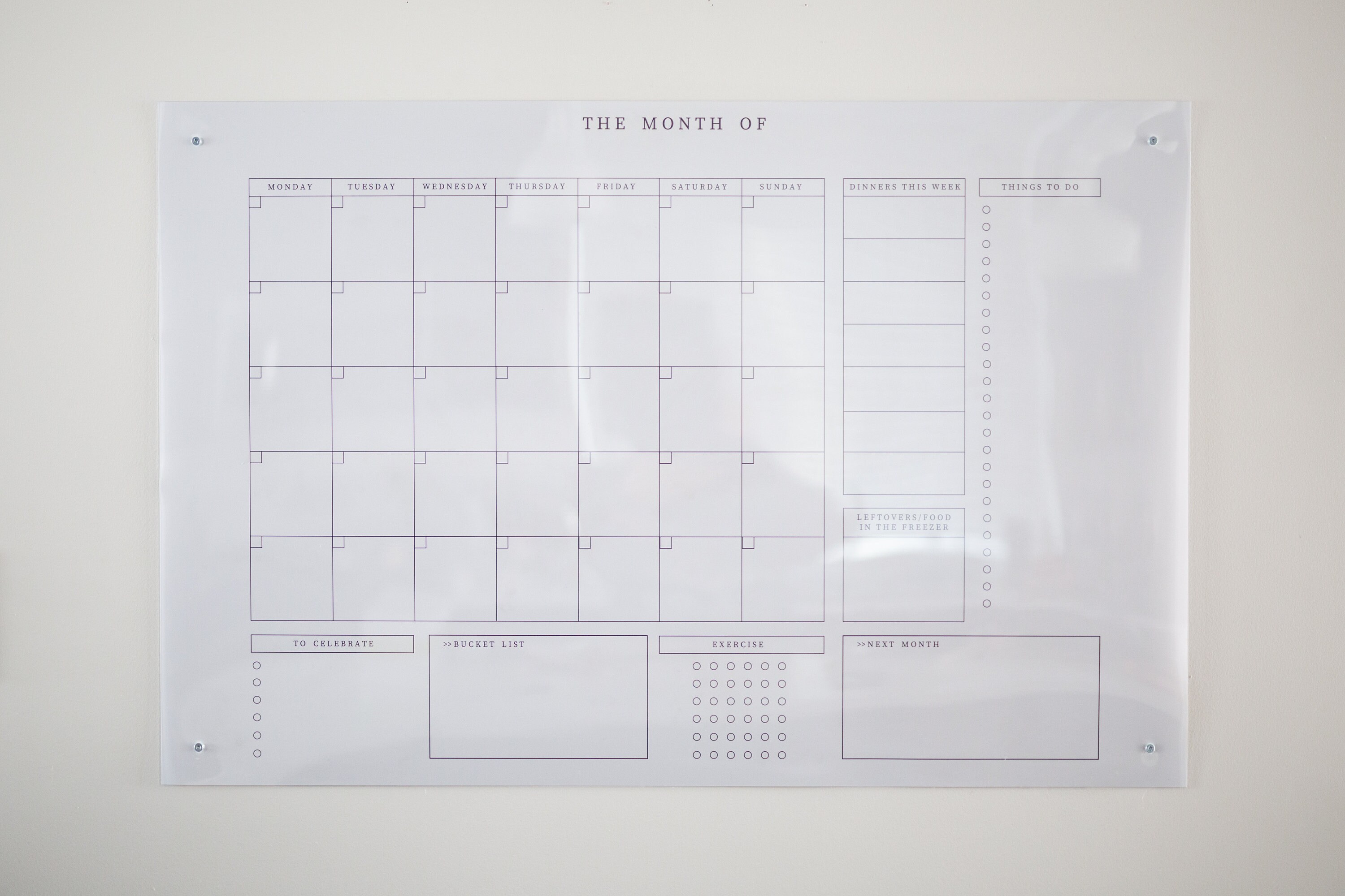 Reusable Month Printable Calendar | Digital Download - Etsy
