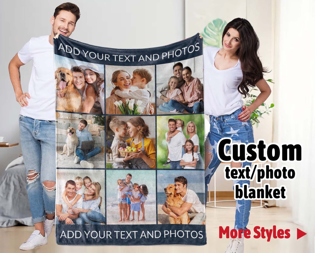Personalized Photo Blanket for Adults, Custom Blanket With Pictures ...