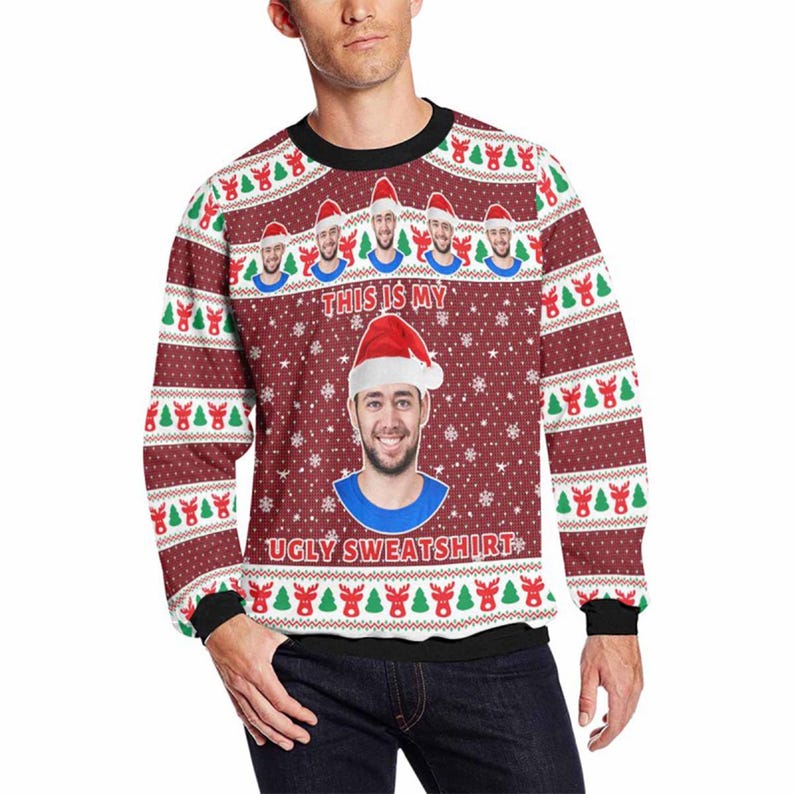 Custom Photo Ugly Christmas Sweater: Personalized Company Party ...