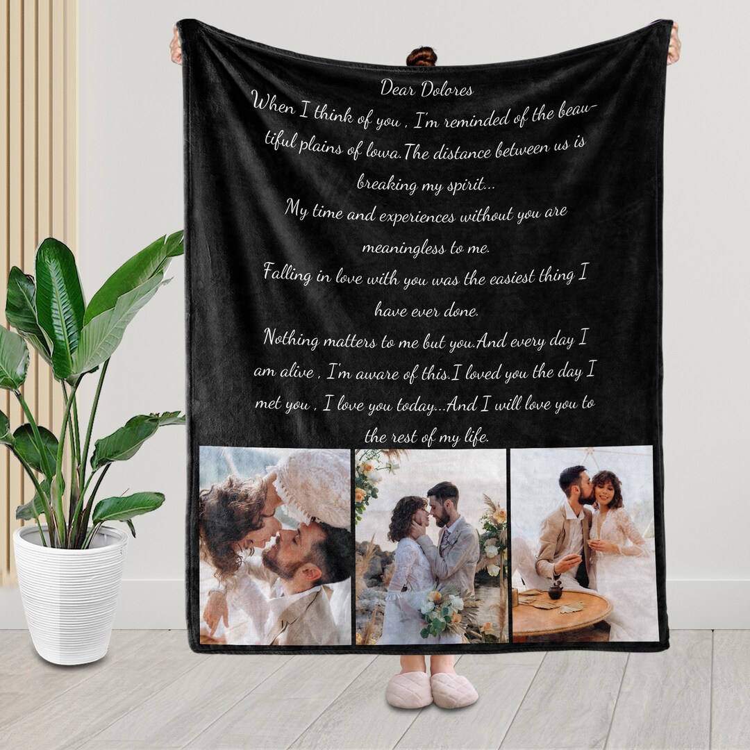 Custom Photo and Text Blanket, Picture Blankets Personalized, Photo ...