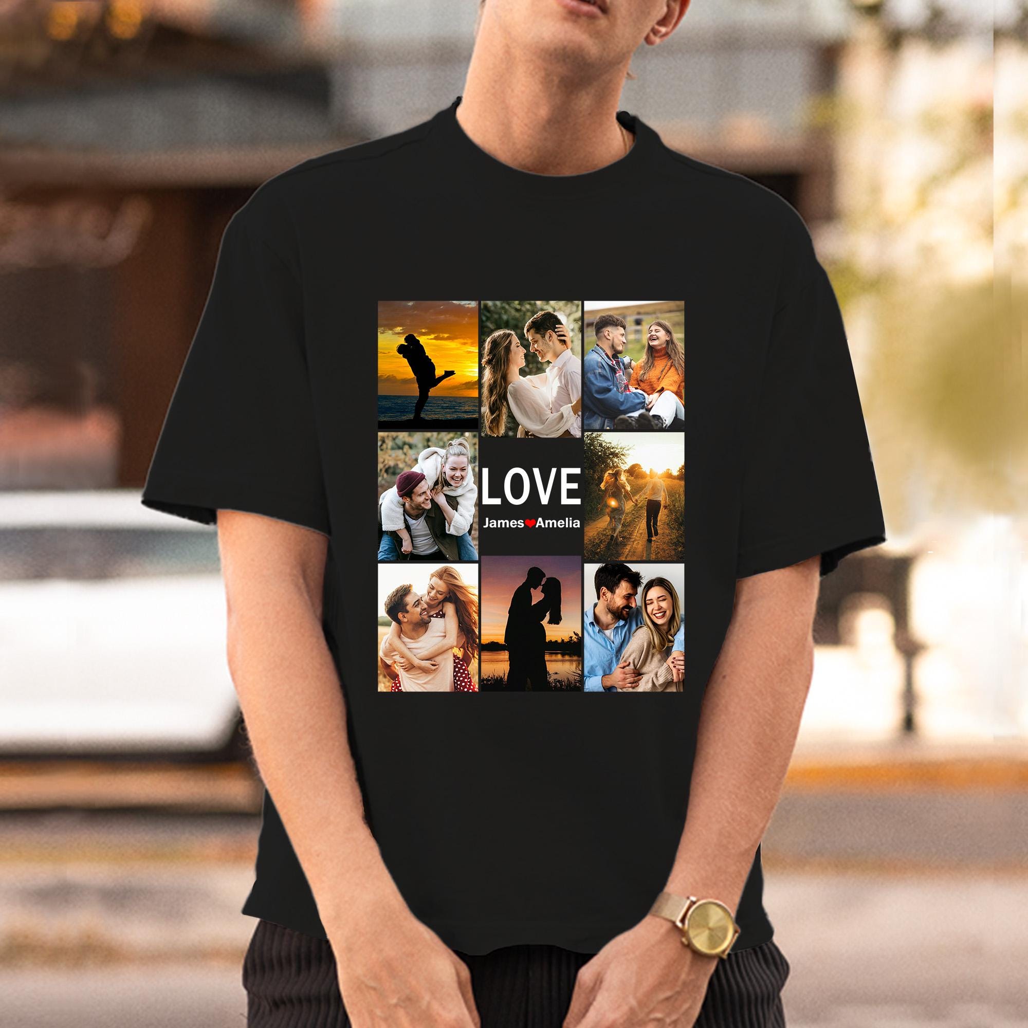 Custom Photo Collage T-shirt: Personalized Design, All Over Print - Etsy