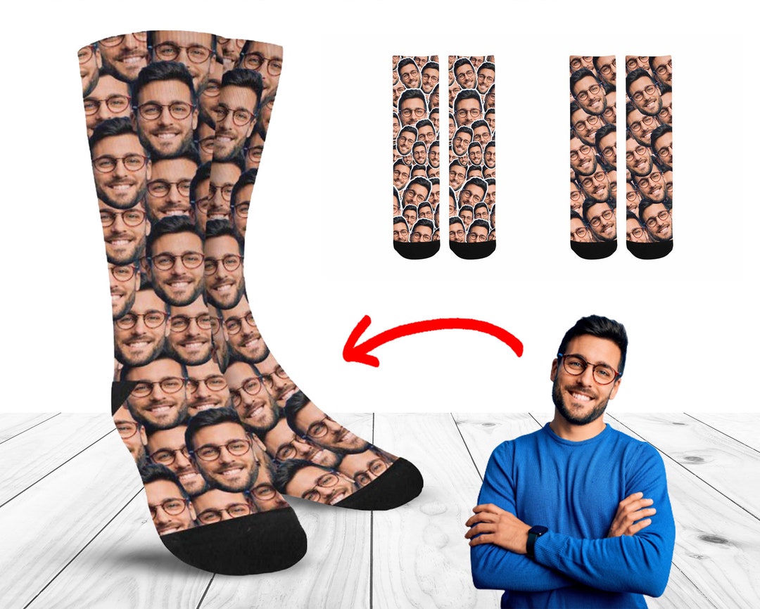 Custom Face Socks, Personalized Photo Socks for Men, Gift for Dad ...