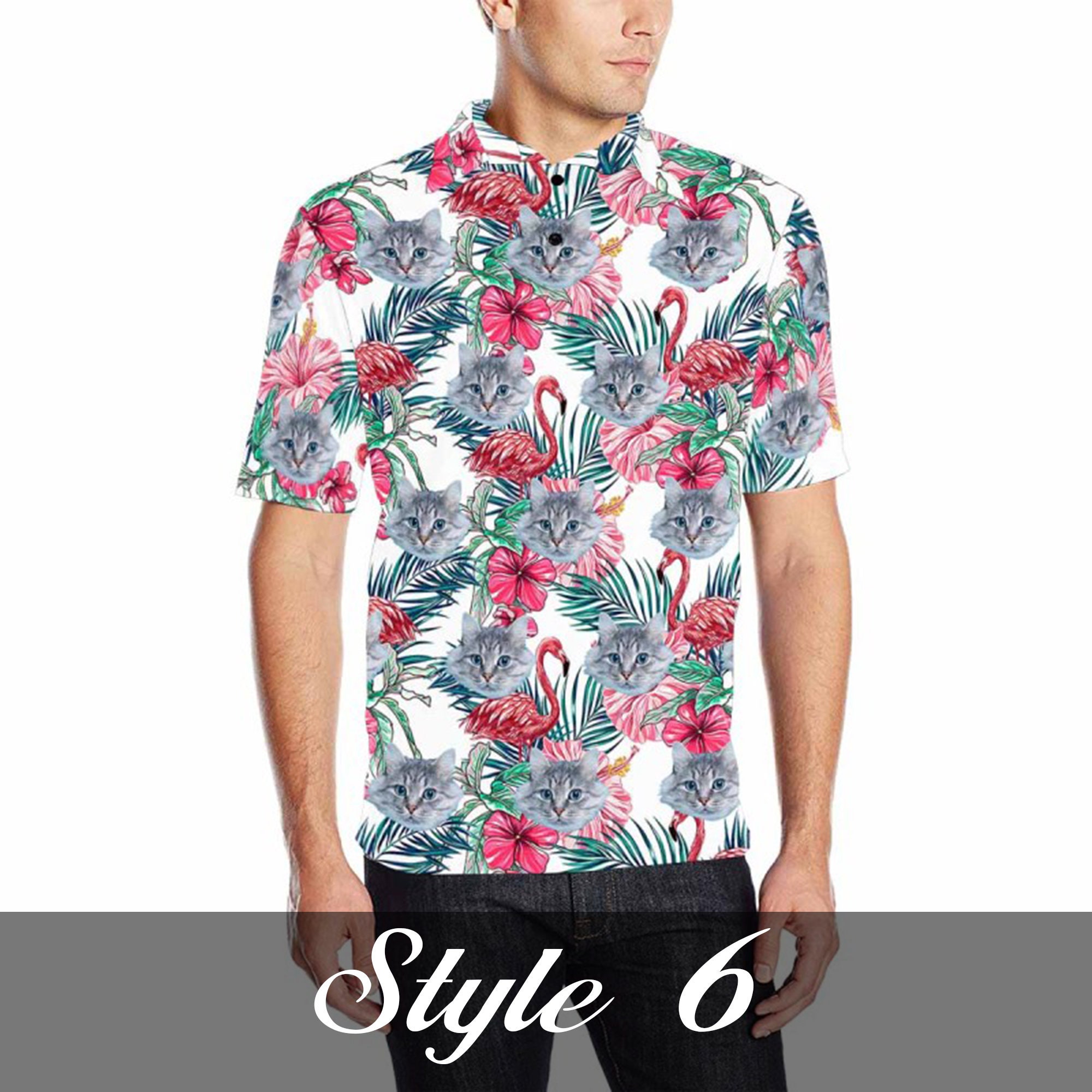 Personalized Hawaiian Polo Shirt with Face, Custom Photo Custom Face ...