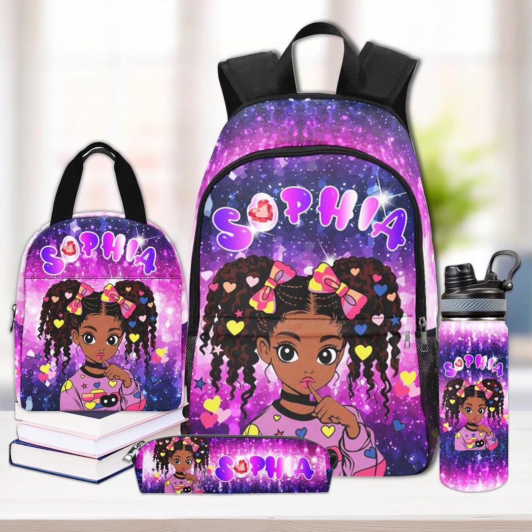 Custom Afro Black Girl Backpack: Personalized School Travel Bag - Etsy