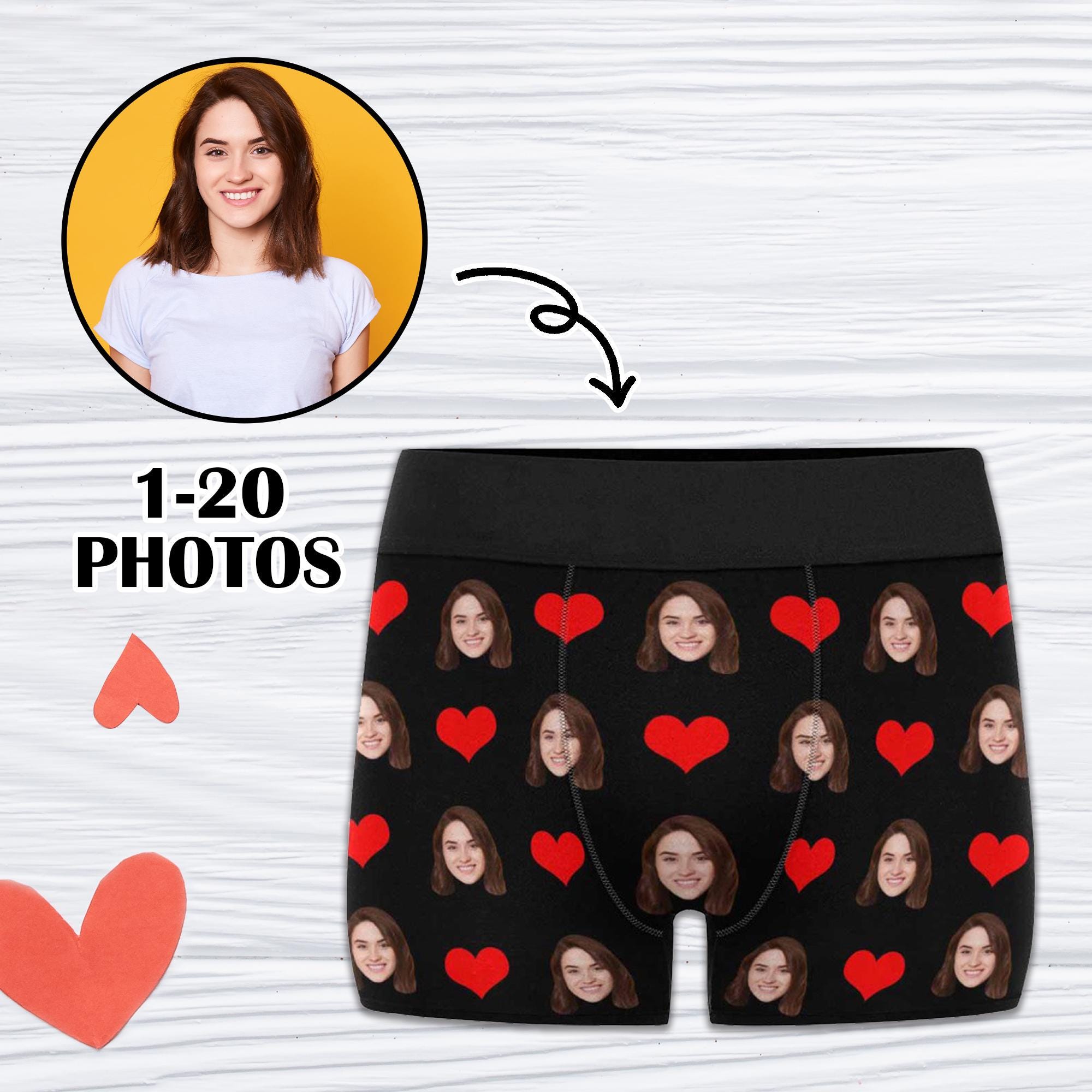 Custom Face Boxers, Matching Couple Underwear, Personalized Photo Boxer ...