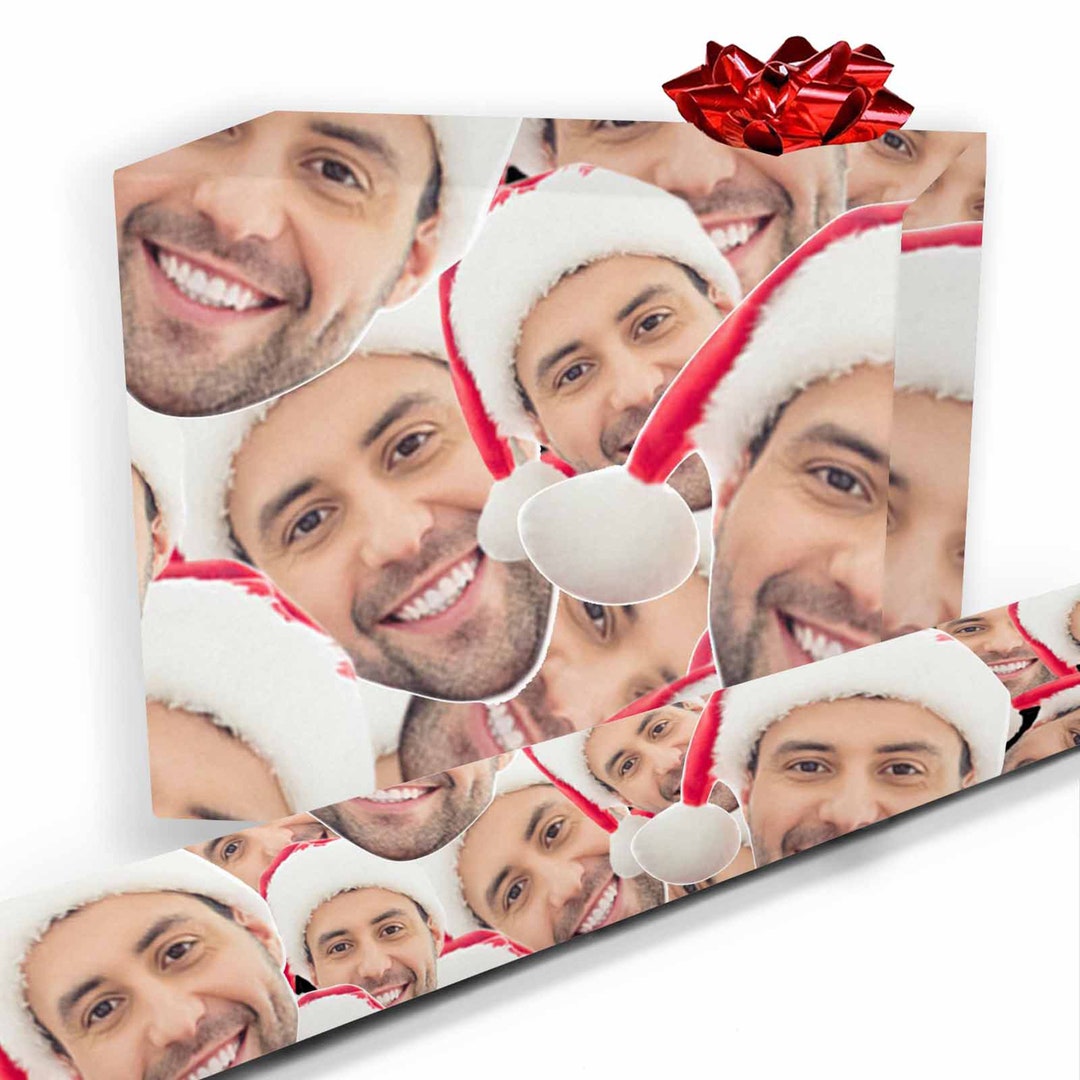 Gift Wrapping Paper Christmas, Custom Face Wrapping Paper, Personalized ...