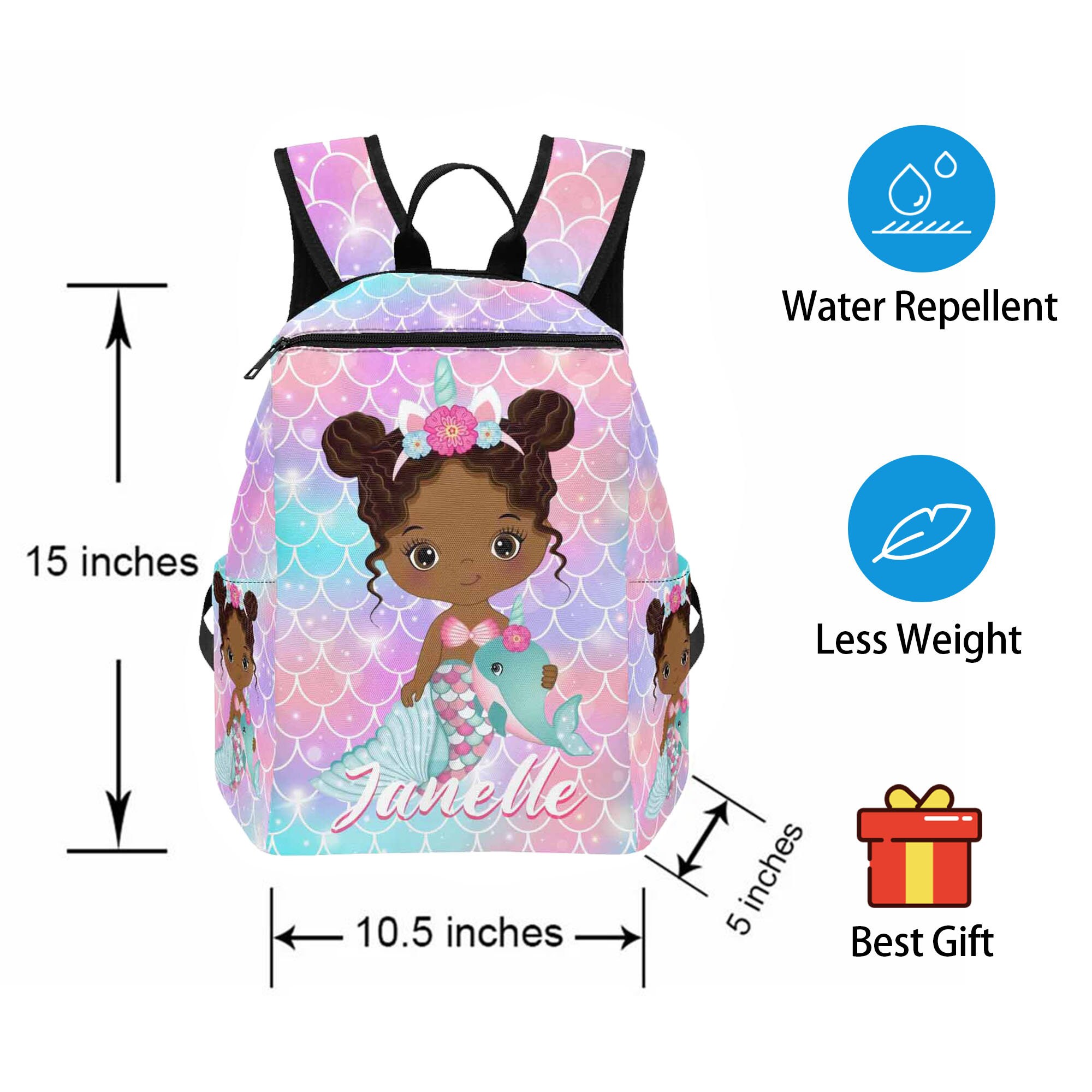 Custom Pink Named Backpack Personalized Black Girl Bookbag - Etsy