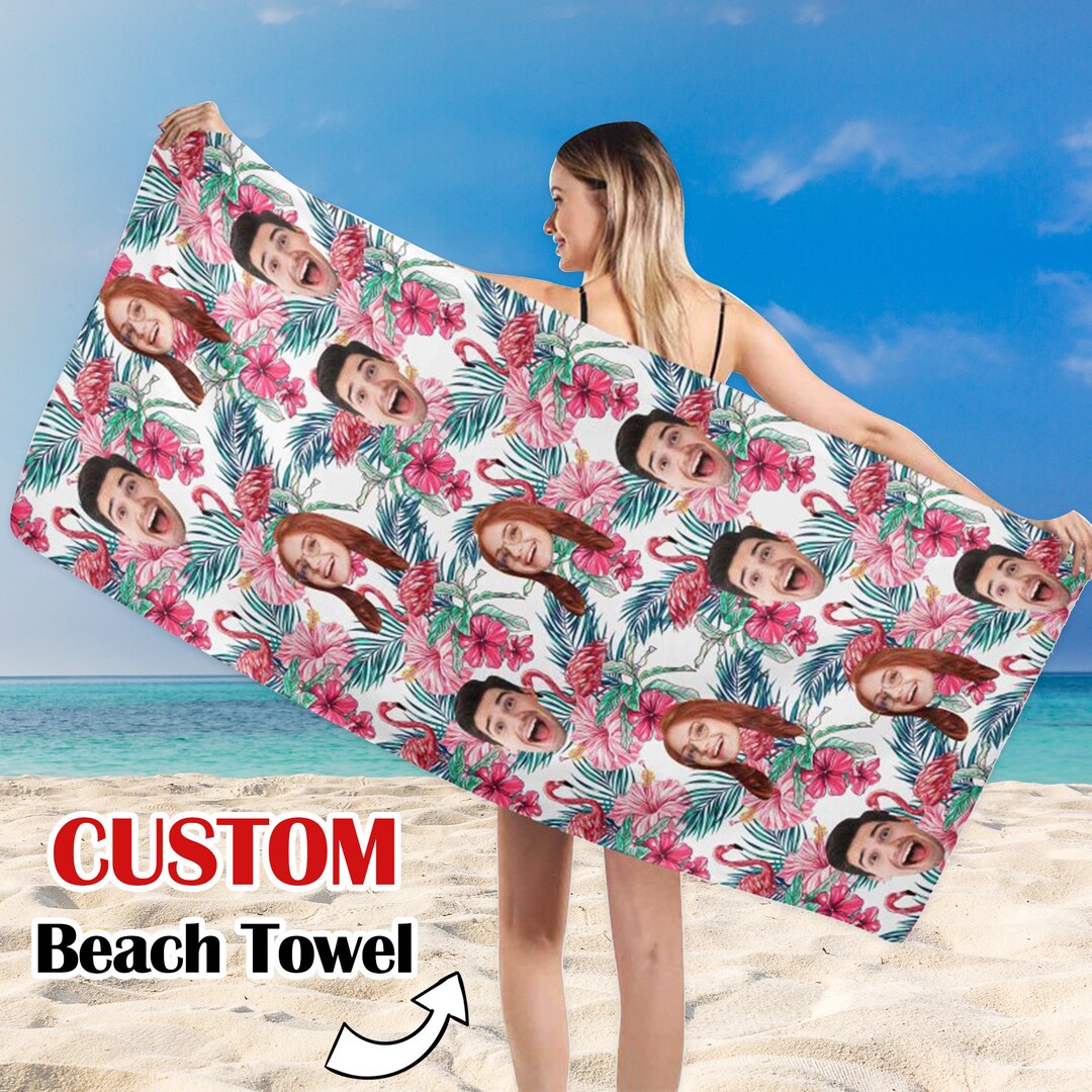 Custom Beach Towel With Photo, Personalized Hawaiian Beach Towels ...