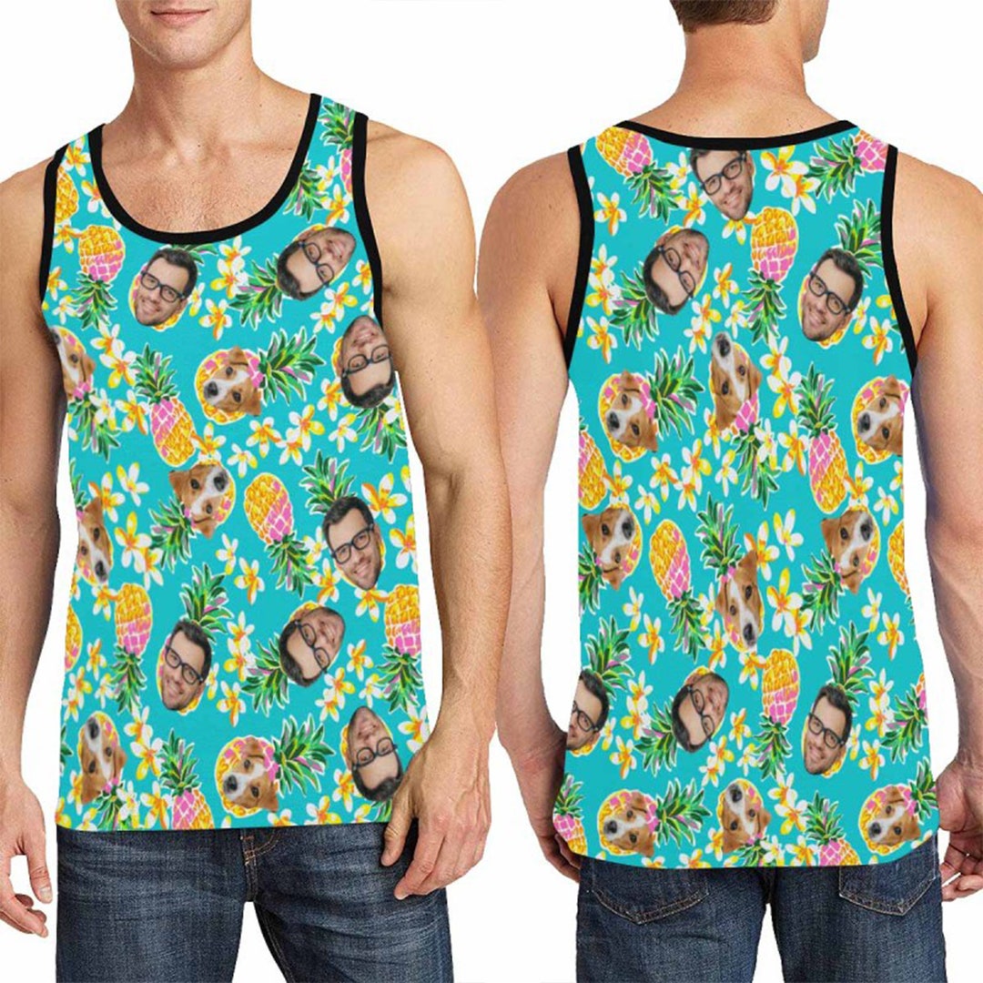 Custom Hawaiian Tank Tops, Face Tank Top, Personalized Photo Tank Top ...