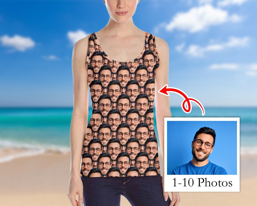 Personalized Face Tank Tops, Custom Photo Tank Top, Tank Top With Face ...