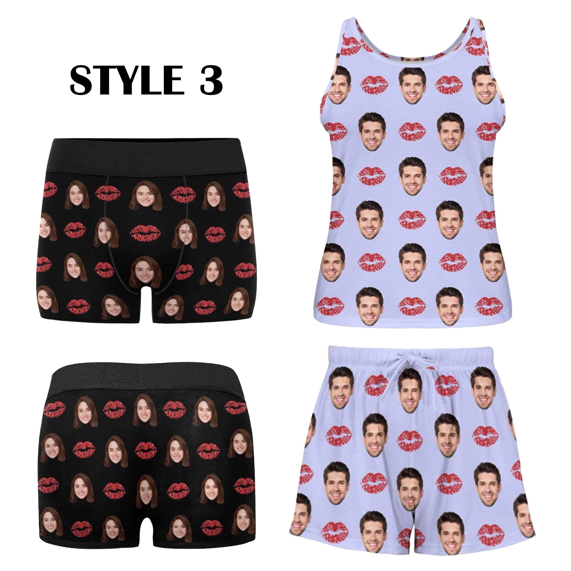 Custom Face Boxers, Matching Couple Underwear, Personalized Photo Boxer ...
