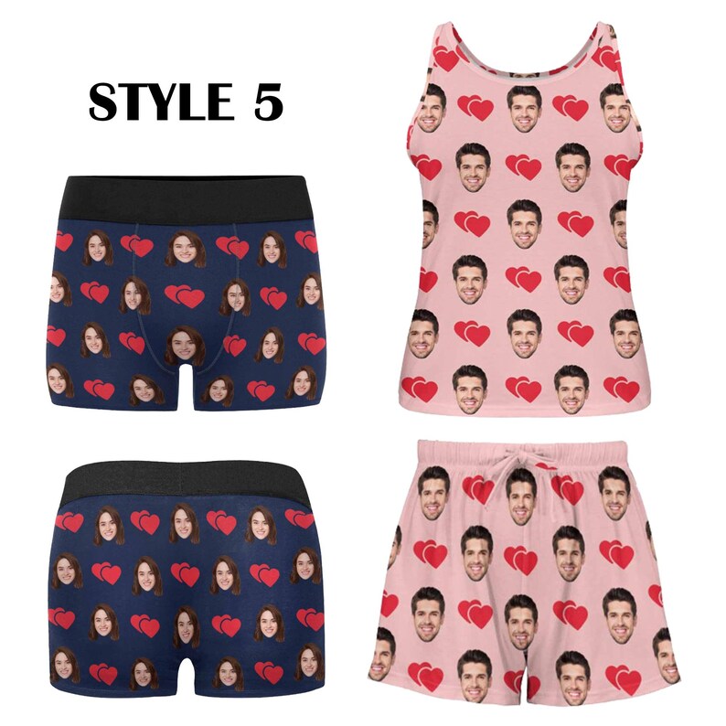 Custom Face Boxers, Matching Couple Underwear, Personalized Photo Boxer ...