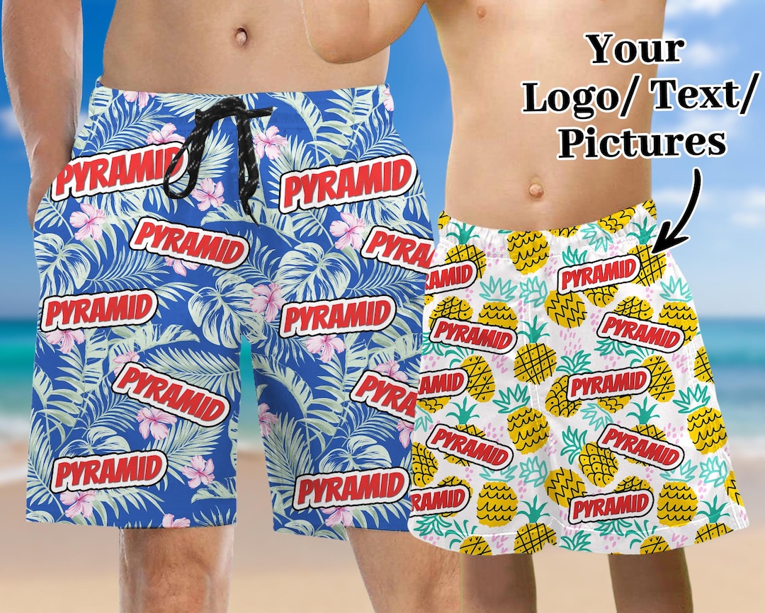 Custom Logo Swim Trunks, Personalized Logo Shorts, Custom Logo Swimsuit ...