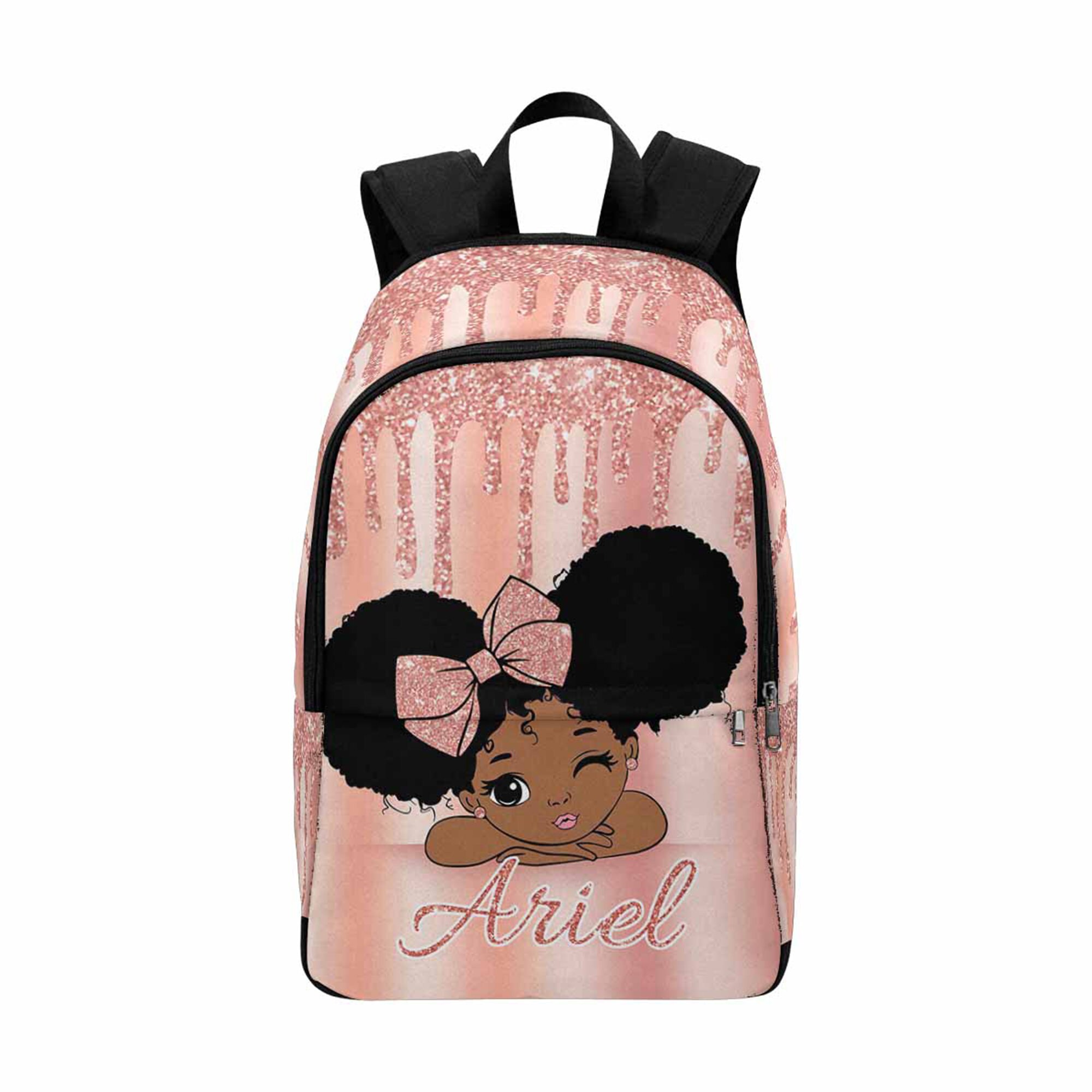Custom Pink Named Backpack Personalized Black Girl Bookbag - Etsy