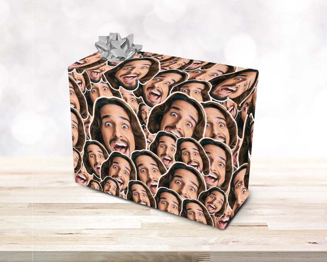 Funny Face Gift Wrapping Paper, Custom Gift Paper, Custom Face Paper ...
