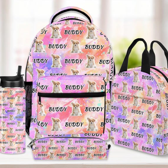Custom Photo and Text Backpack Personalized Name Backpack Custom Bookbag Travel Backpack Custom Lunch Bag Dog Backpack Kids Etsy