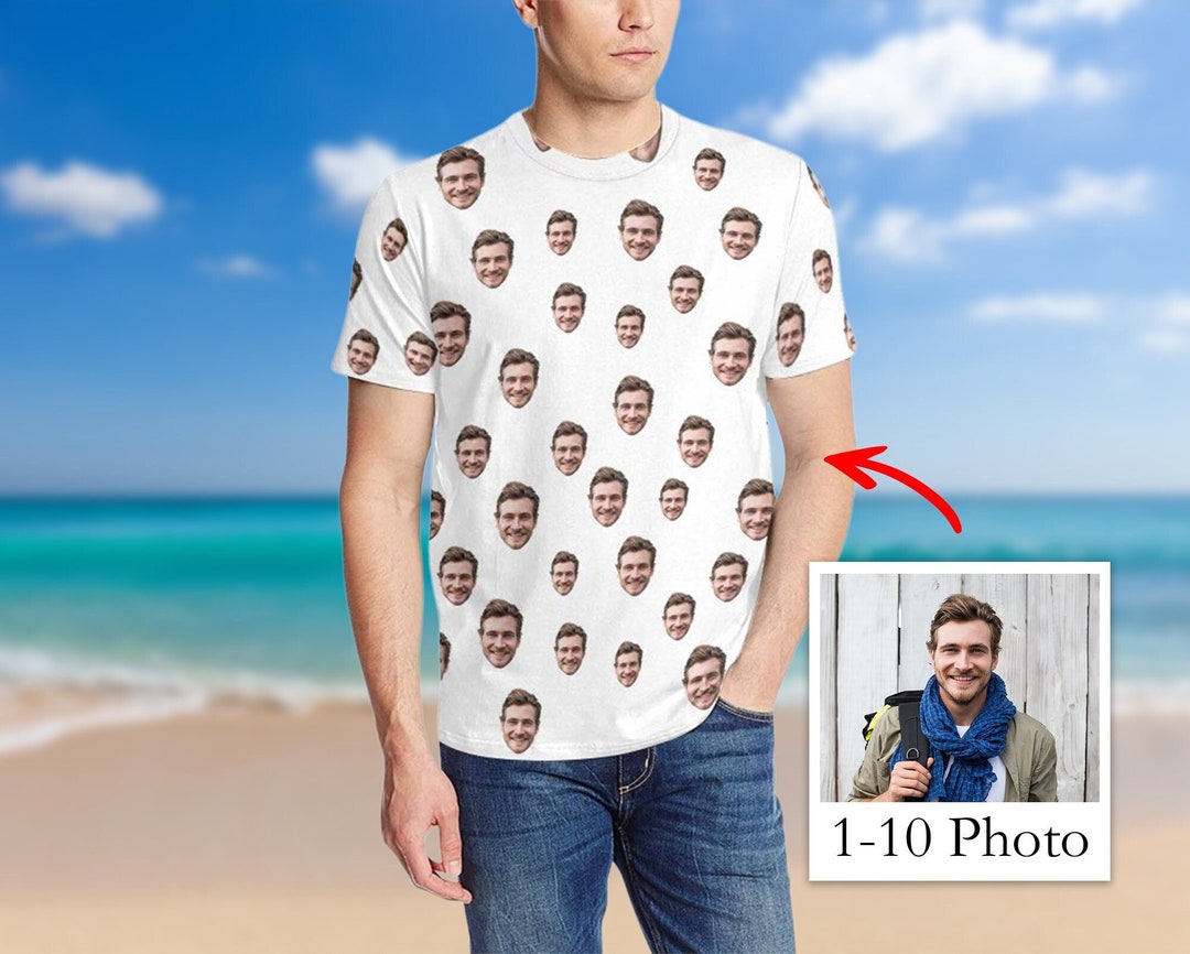Custom Face All Over Print T-shirt: Personalized Photo Shirt - Etsy