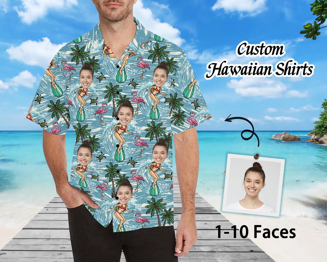 Custom Face Hawaiian Shirt: Personalized Photo Print Aloha Shirt - Etsy