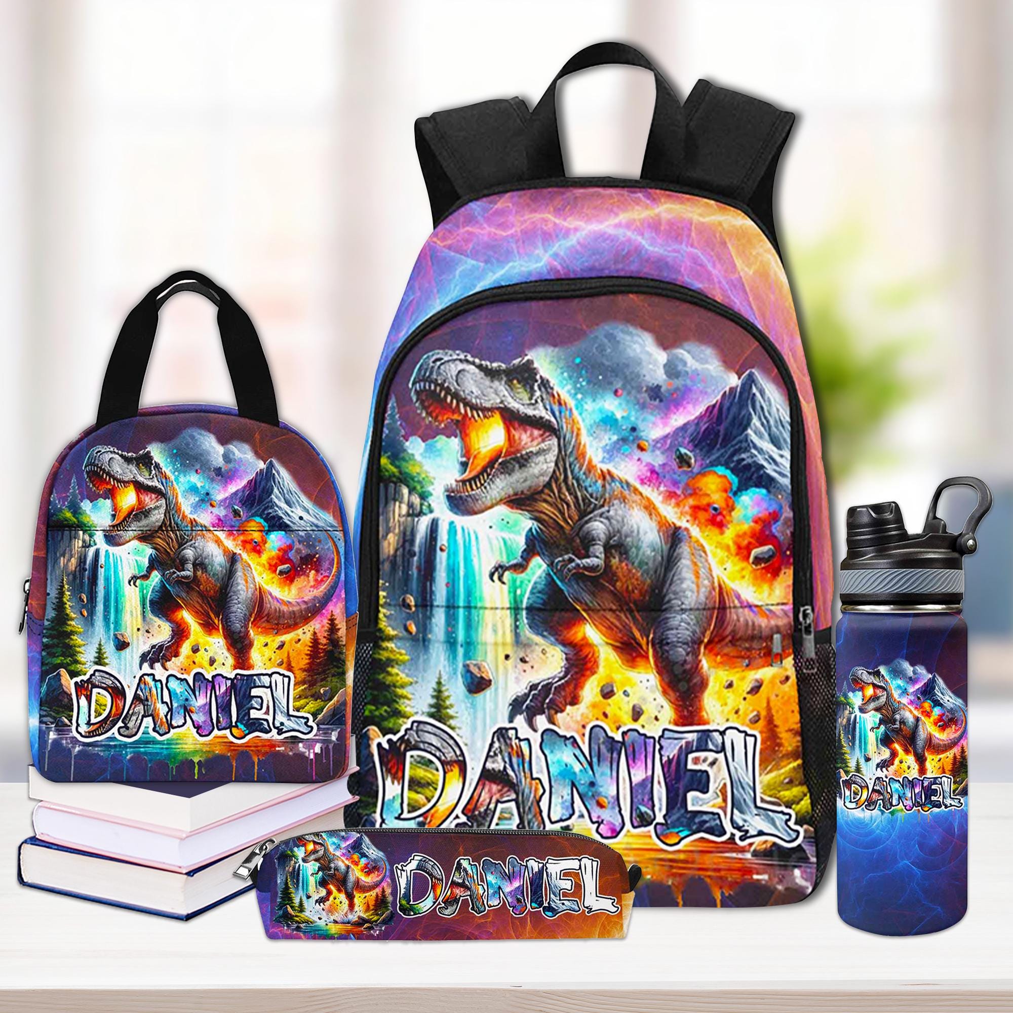 Personalized T-rex Dinosaur Backpack: Custom Boy's Schoolbag - Etsy