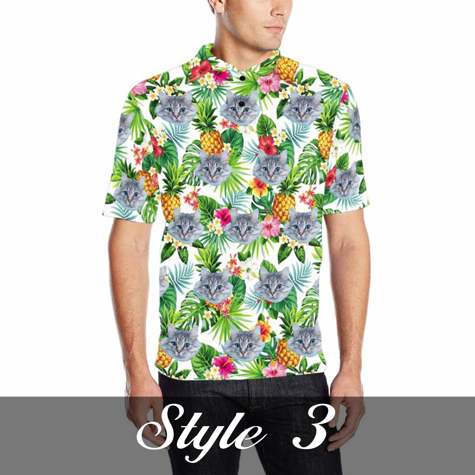 Personalized Hawaiian Polo Shirt with Face, Custom Photo Custom Face ...