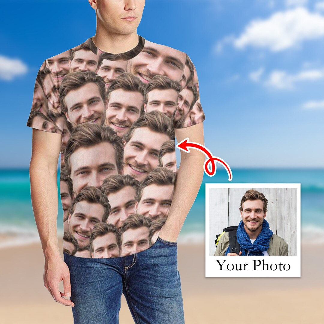 Personalized Face T-shirt, Custom Photo T-shirt for Kids, Women T-shirt ...