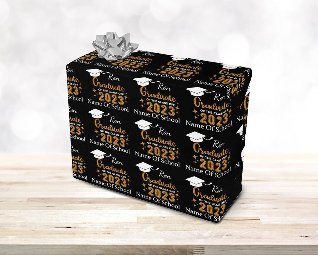 Custom Graduate Gift Wrapping Paper, Personalized Graduation Gift Wrap ...