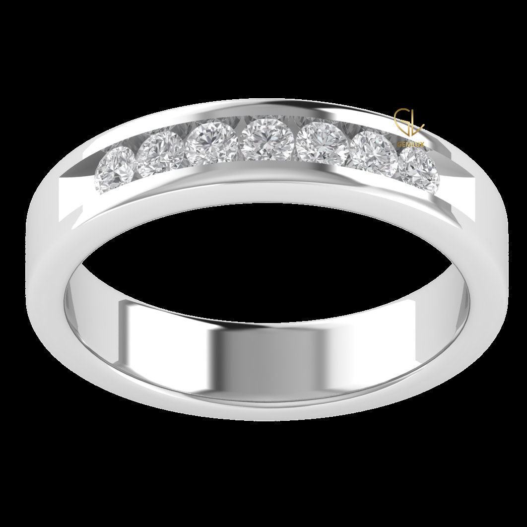 Seven Stone Engagement Ring Certified Natural Diamond Round | Etsy