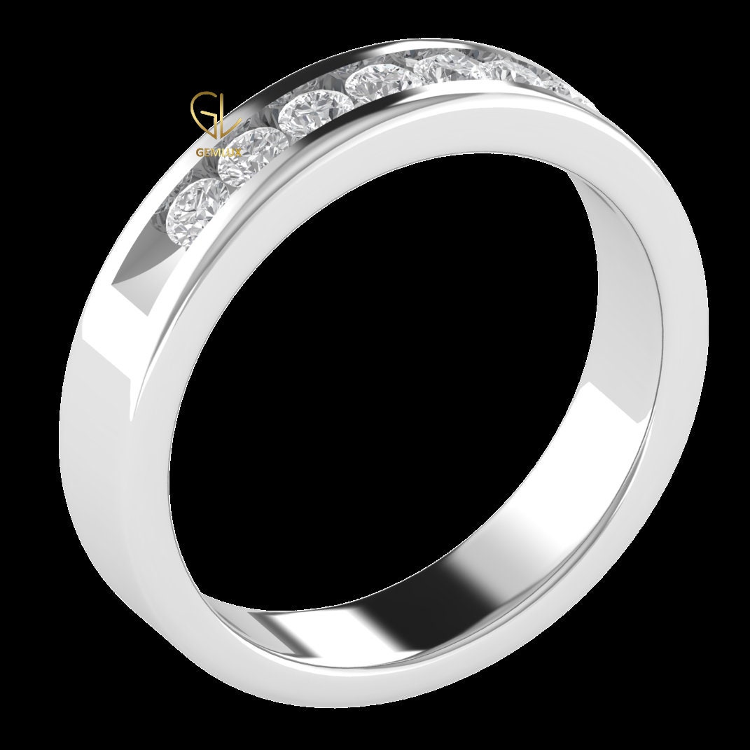 Seven Stone Engagement Ring, Certified Natural Diamond Round Cut GH SI1 ...