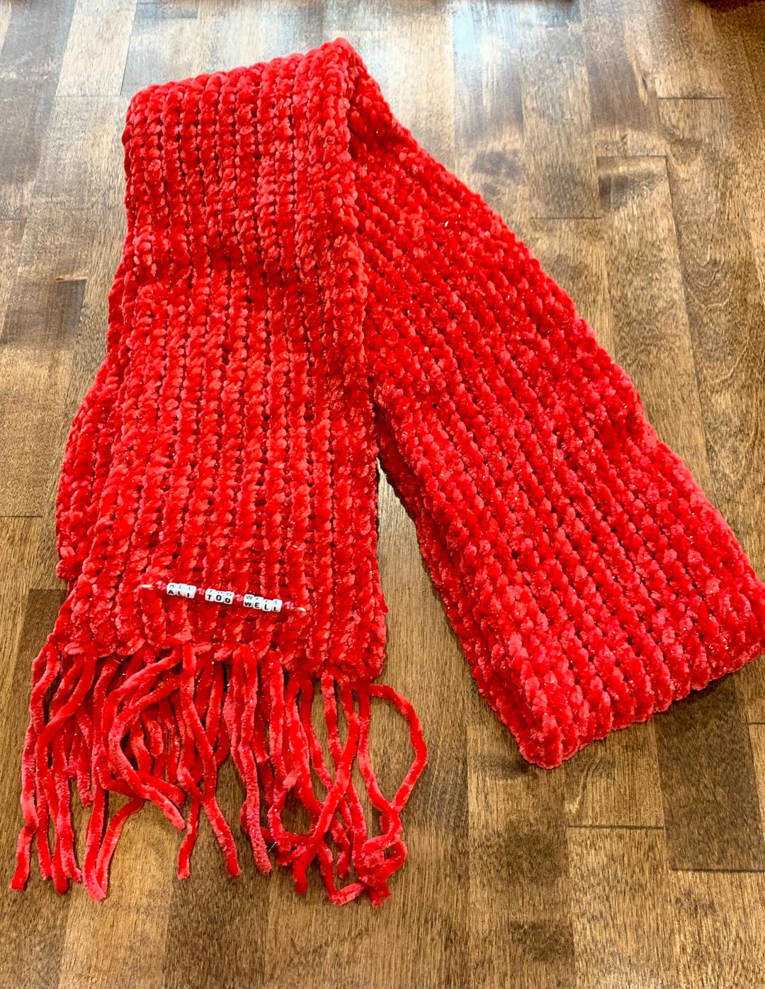 Red Inspired All Too Well Taylor Swift Knitted Scarf - Etsy