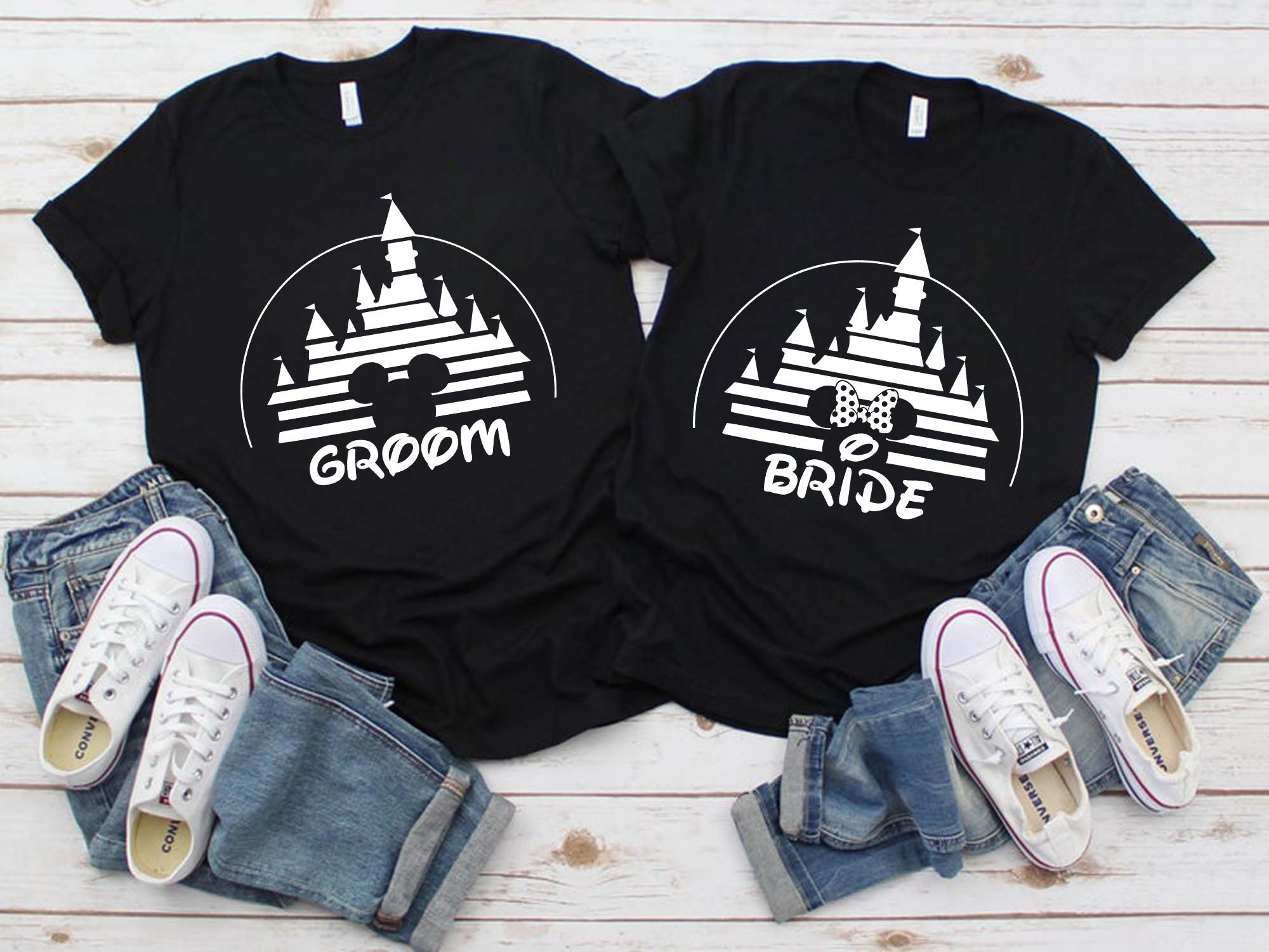 Disney Bride And Groom Shirt Disney Castle Shirt Disney Etsy