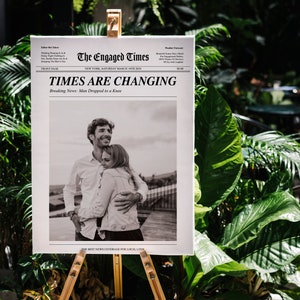 Custom Trendy Engagement Poster *front Page News* Digital Magazine ...