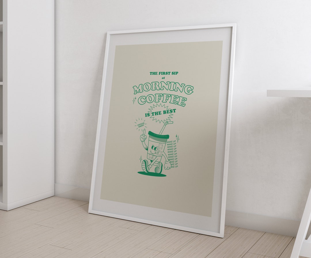 Retro Morning Coffee Digital Art Print "first SIP Series" Printable ...