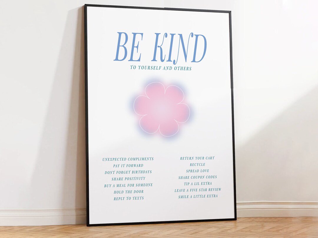 Be Kind Daily Positive Thinking Aura Gradient Poster - Wall Art Print ...