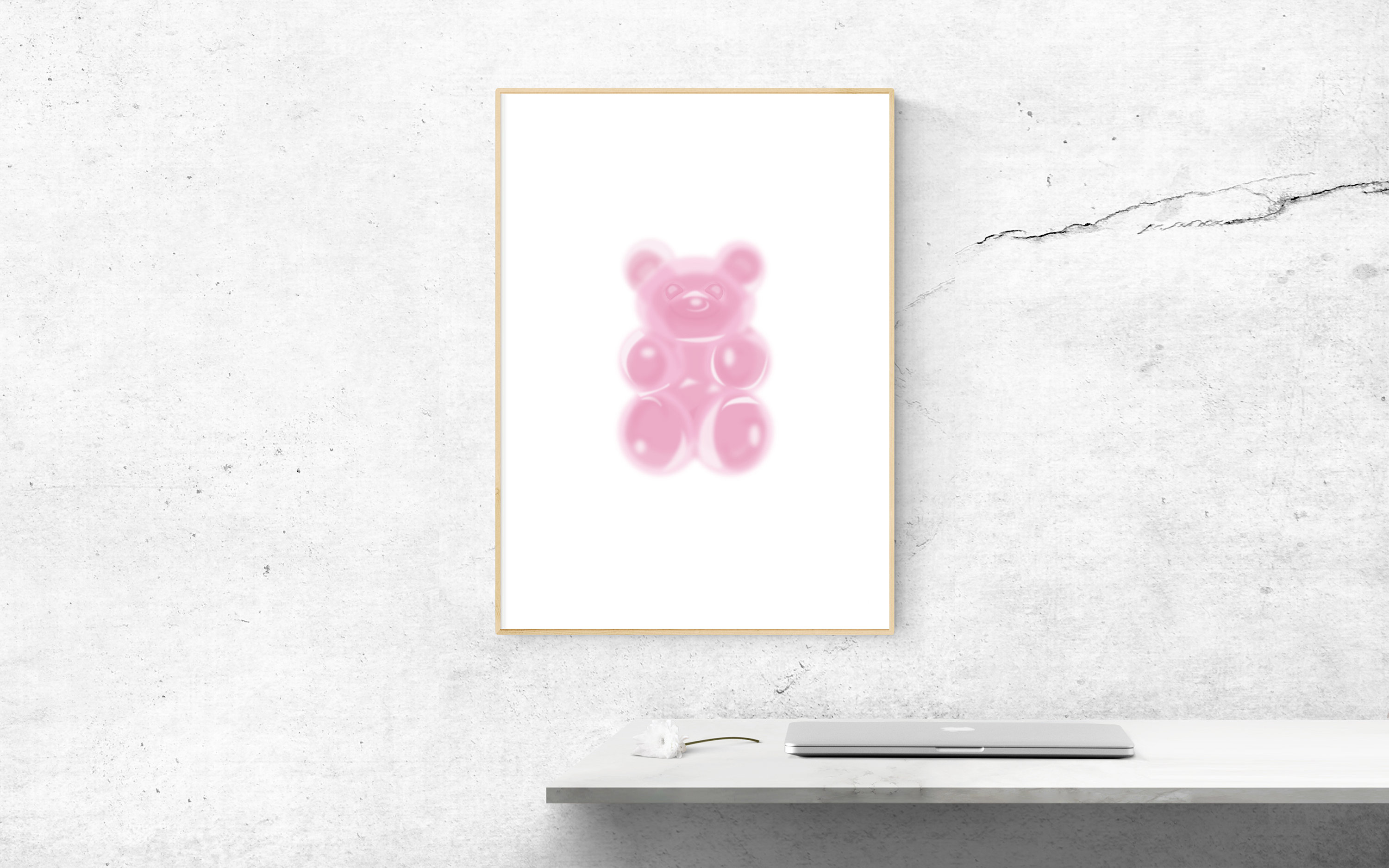 Funky Gummy Bear Strawberry (light Pink) Trendy Poster (multiple Sizes ...