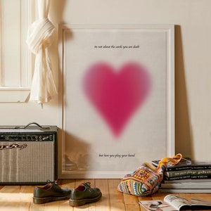 Red Gradient Heart Aura Wall Art Print *GRADIENT LOVE SERIES*, Colorful ...