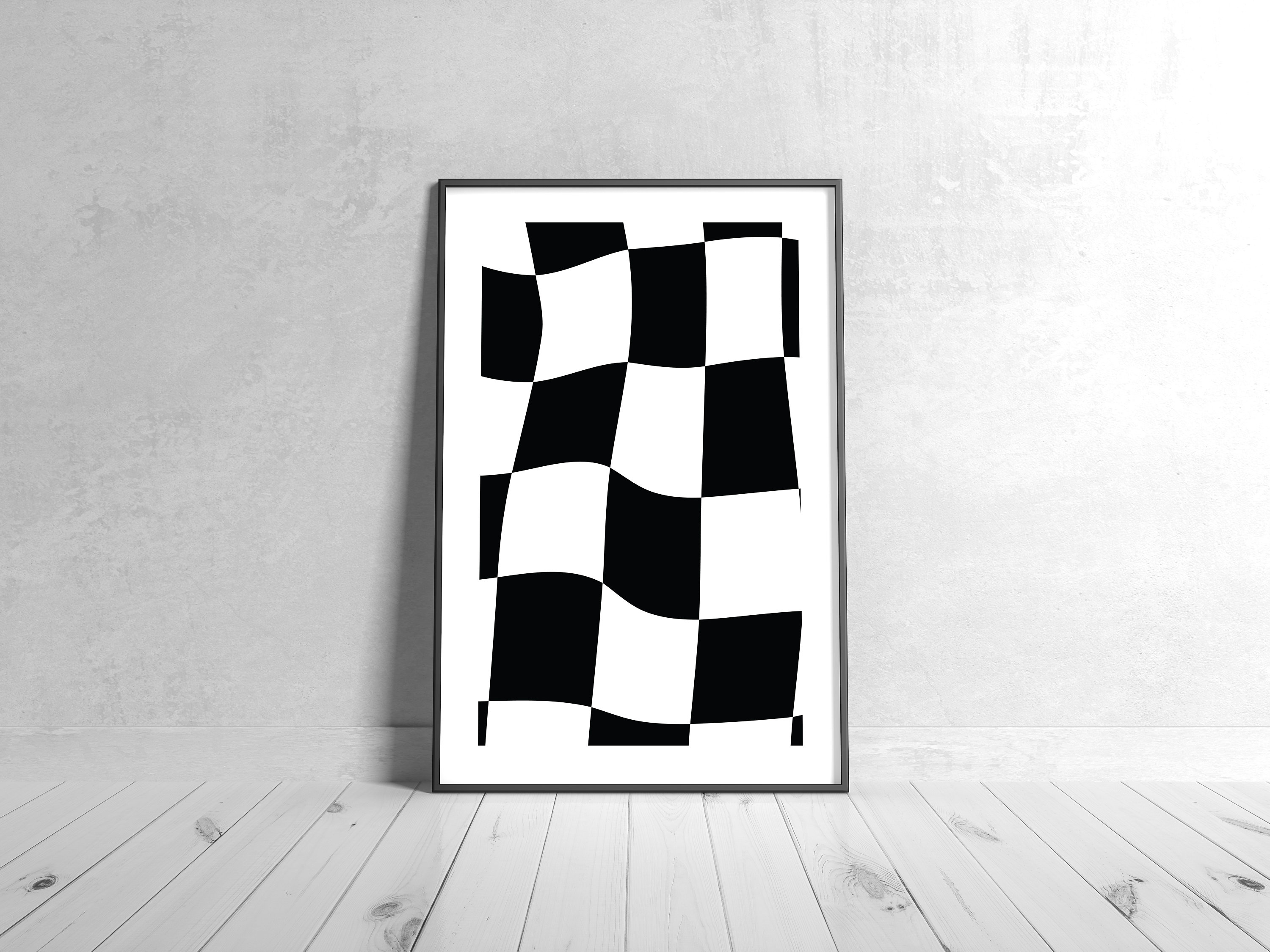 Funky large and Medium Size Square Posters Checkered Wavy - Etsy