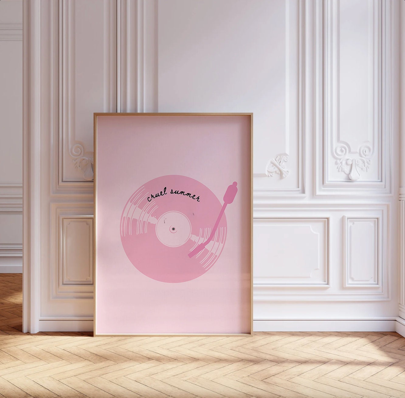 Vintage Vinyl Record Music Poster: Custom Lyrics, Pink Dorm Decor ...