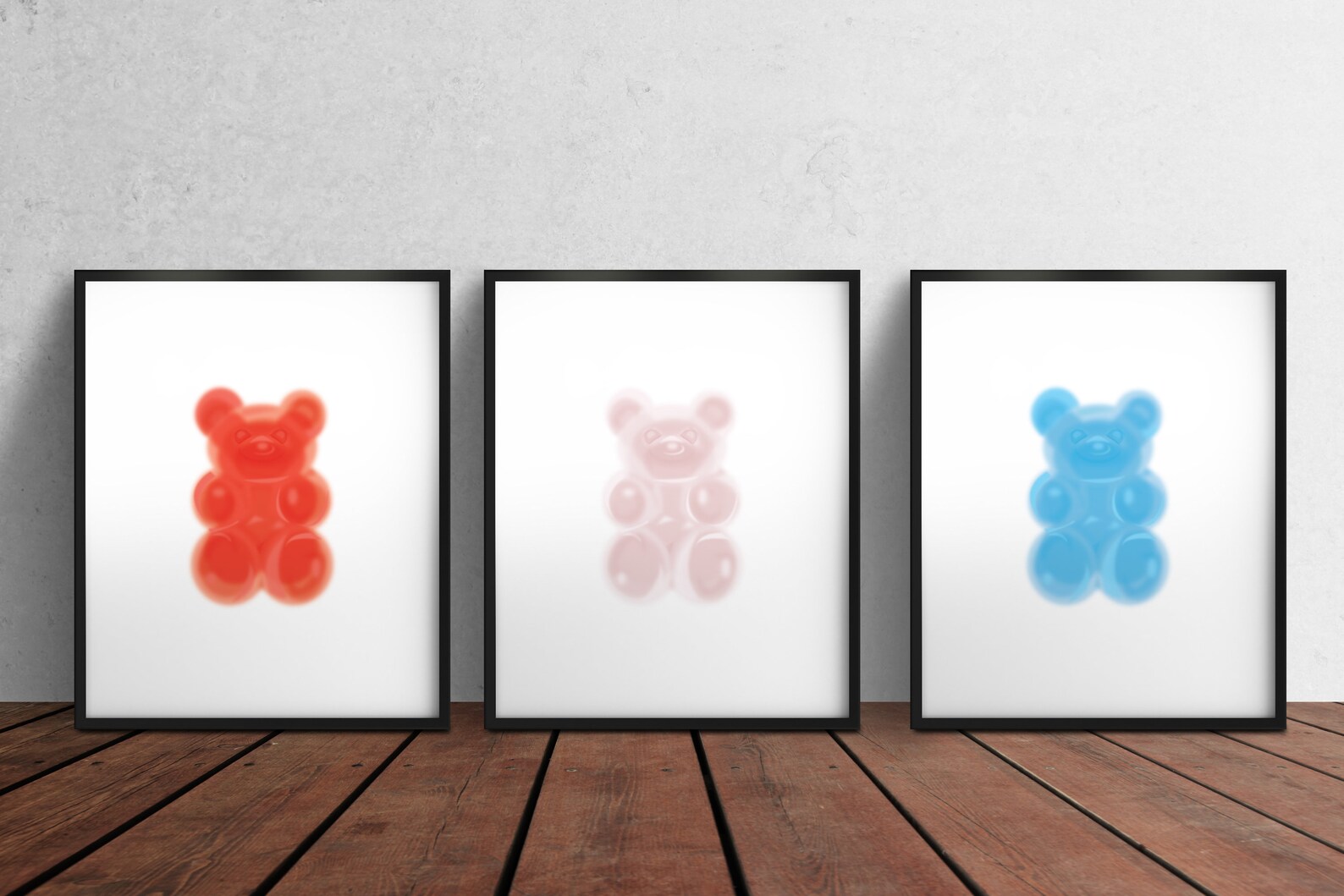 Funky Gummy Bear Digital Art Print Cherry (red) Printable Wall Art ...