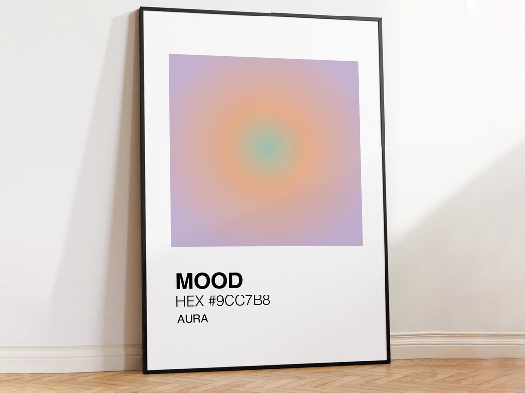 What is Brighter? Mood Color Gradient Neon Aura Wall Art Print *AURA ...