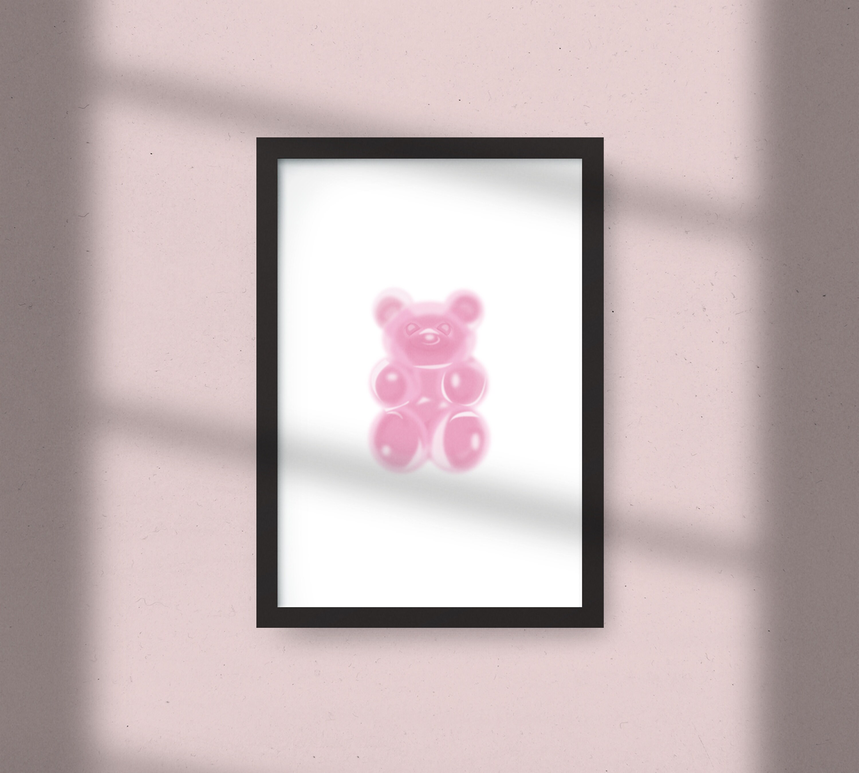 Funky Gummy Bear Strawberry (light Pink) Trendy Poster (multiple Sizes ...