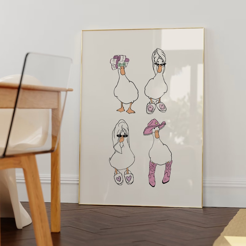 Pink Quirky Cowboy Art - Etsy