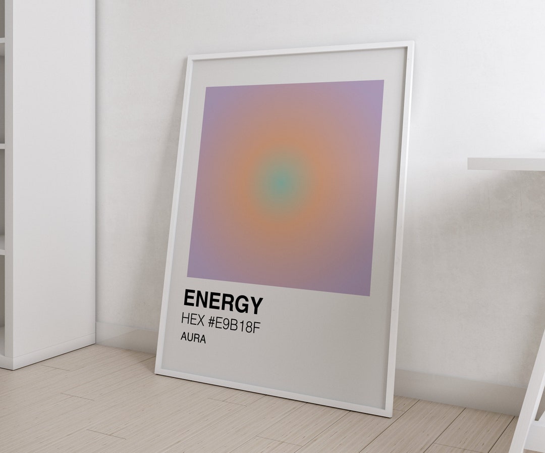 What is Brighter? Energy Color Gradient Neon Aura Wall Art Print *AURA ...