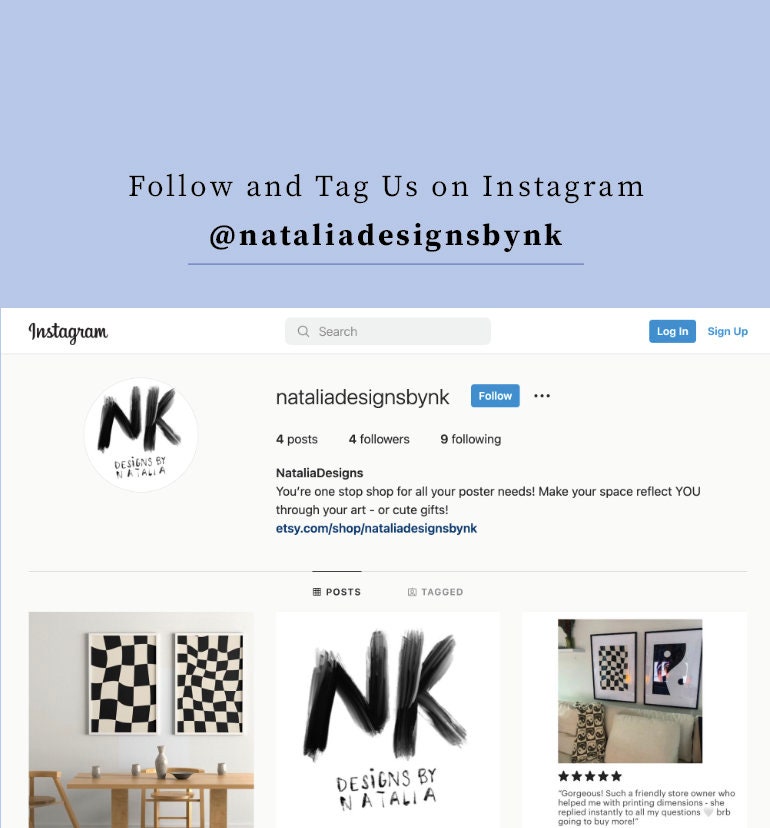 Funky Checkered Wavy Retro Digital Art Print Hues of Blue and - Etsy