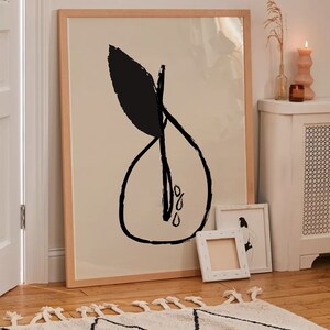Set of 3 Black Ink Paint Stroke Still Life Sketch Wall Art Print *STILL ...
